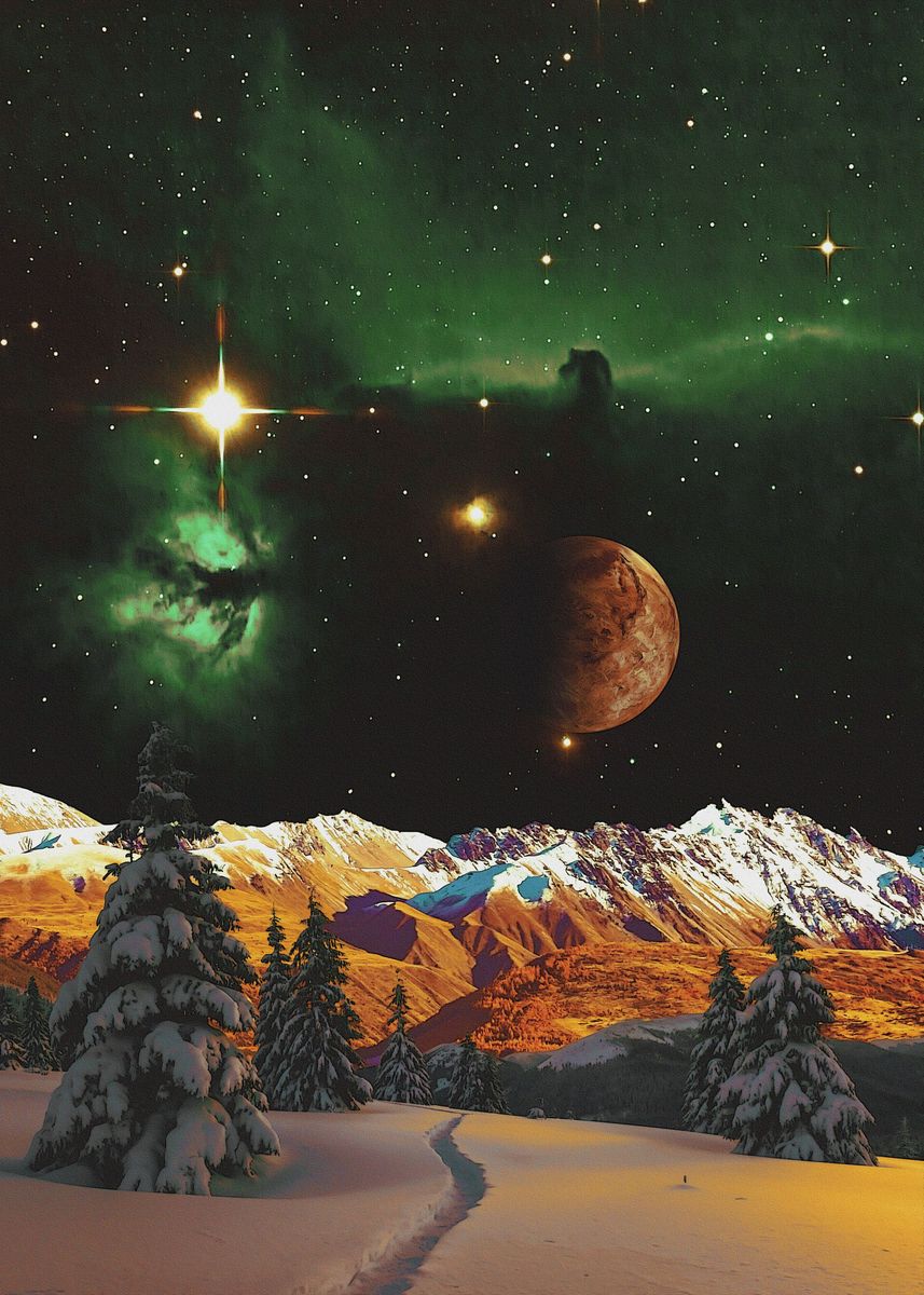 'Star Path' Poster, picture, metal print, paint by Jess Gaspar | Displate