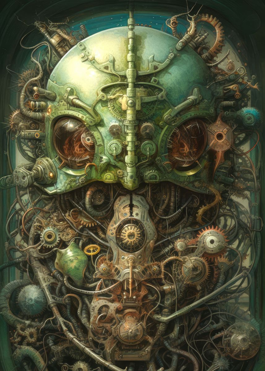 'Strange Green Machine 1' Poster, picture, metal print, paint by ...