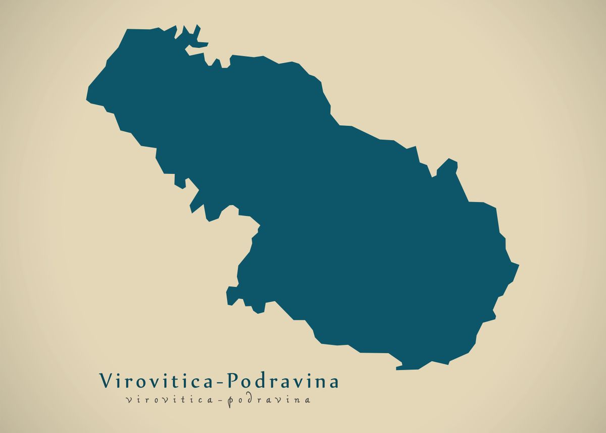'Virovitica Podravina map' Poster by Ingo Menhard | Displate
