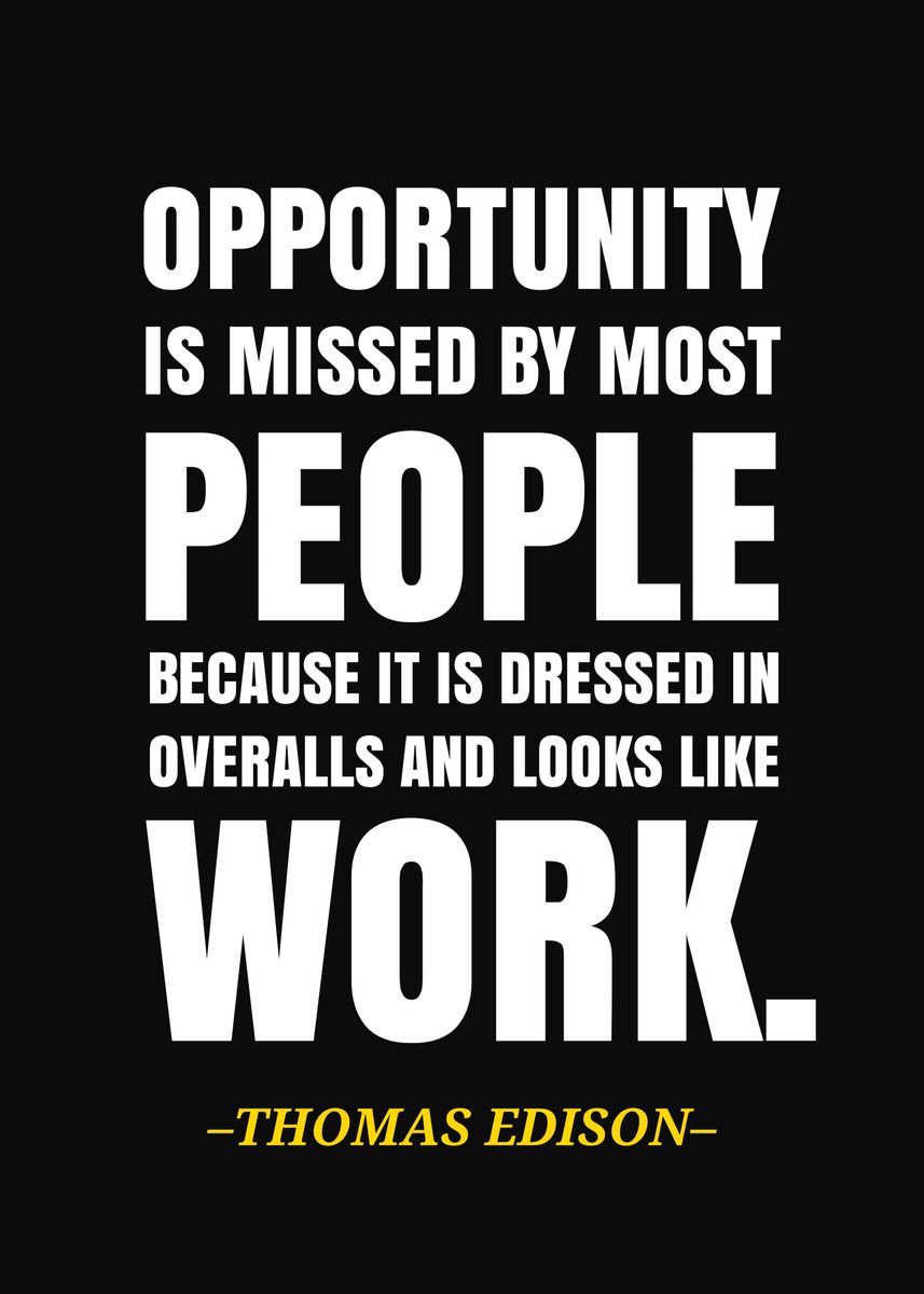 'Thomas Edison Quote' Poster, picture, metal print, paint by Gembull ...