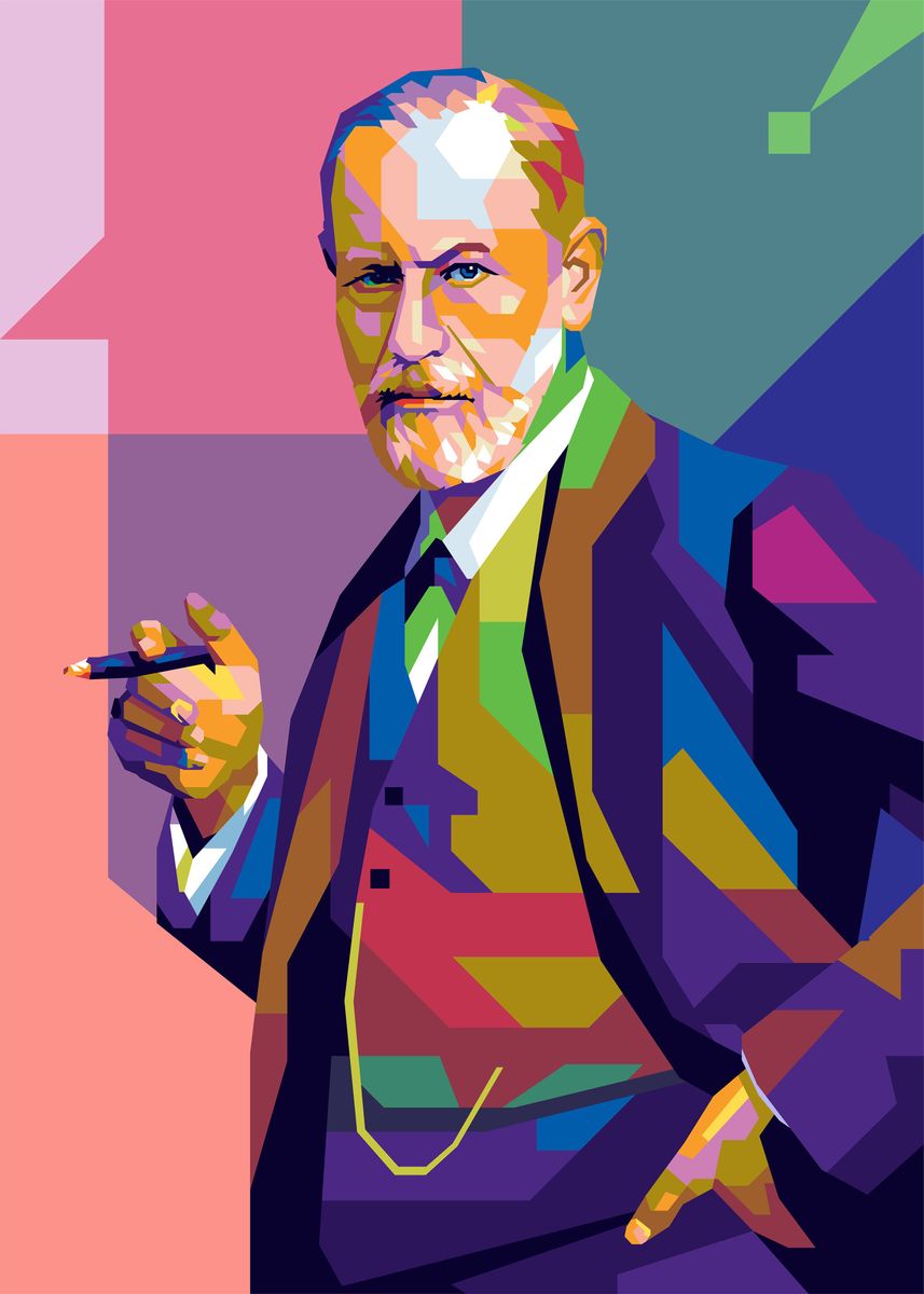 'Sigmund Freud Pop Art' Poster, picture, metal print, paint by Ananda ...