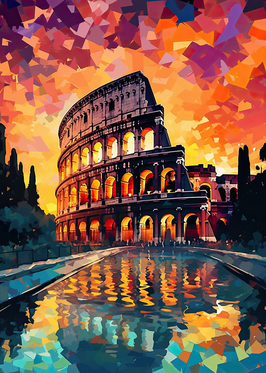 'Colosseum in Rome' Poster, picture, metal print, paint by pixelpainter ...