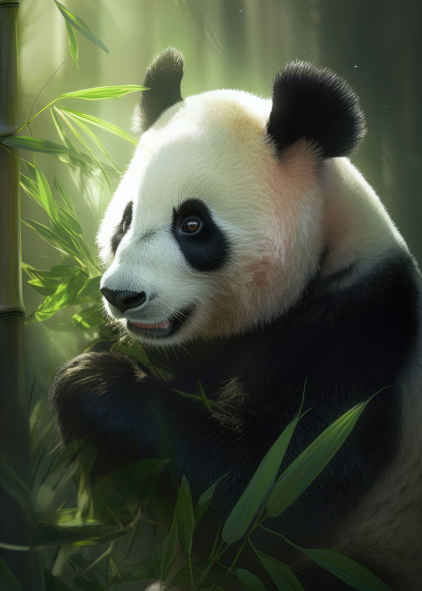 'Panda Bear Portait' Poster, picture, metal print, paint by Stephen ...