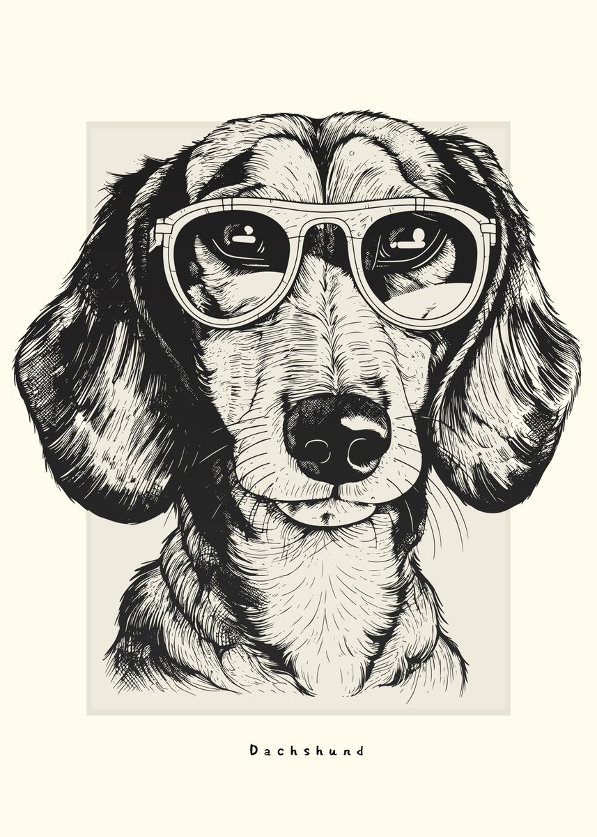 'Dachshund Illustration' Poster by Rafael Dxgn | Displate