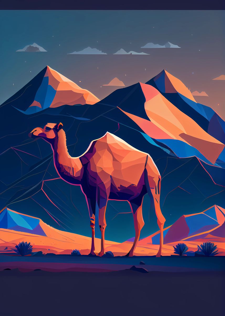 'Camel Nature Egypt' Poster, picture, metal print, paint by ...