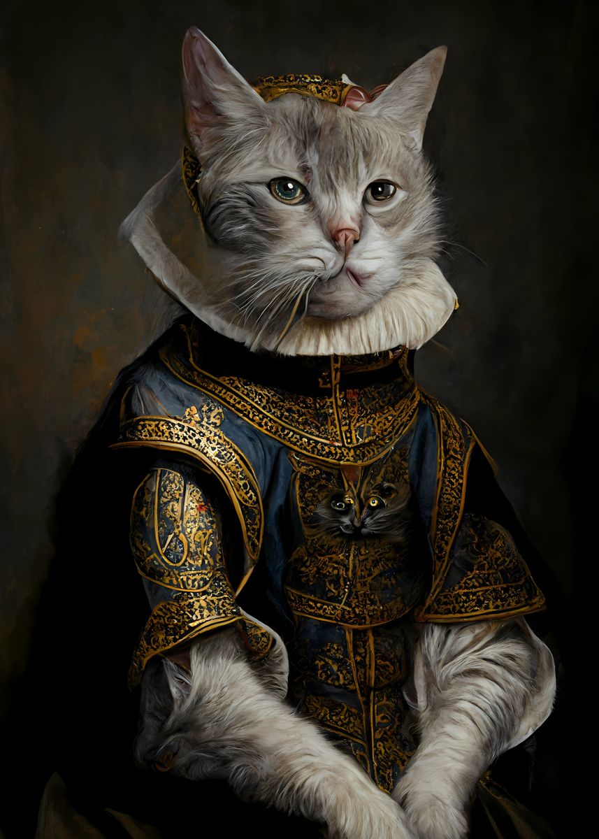 'Medieval Cat 5' Poster, picture, metal print, paint by David Scott ...