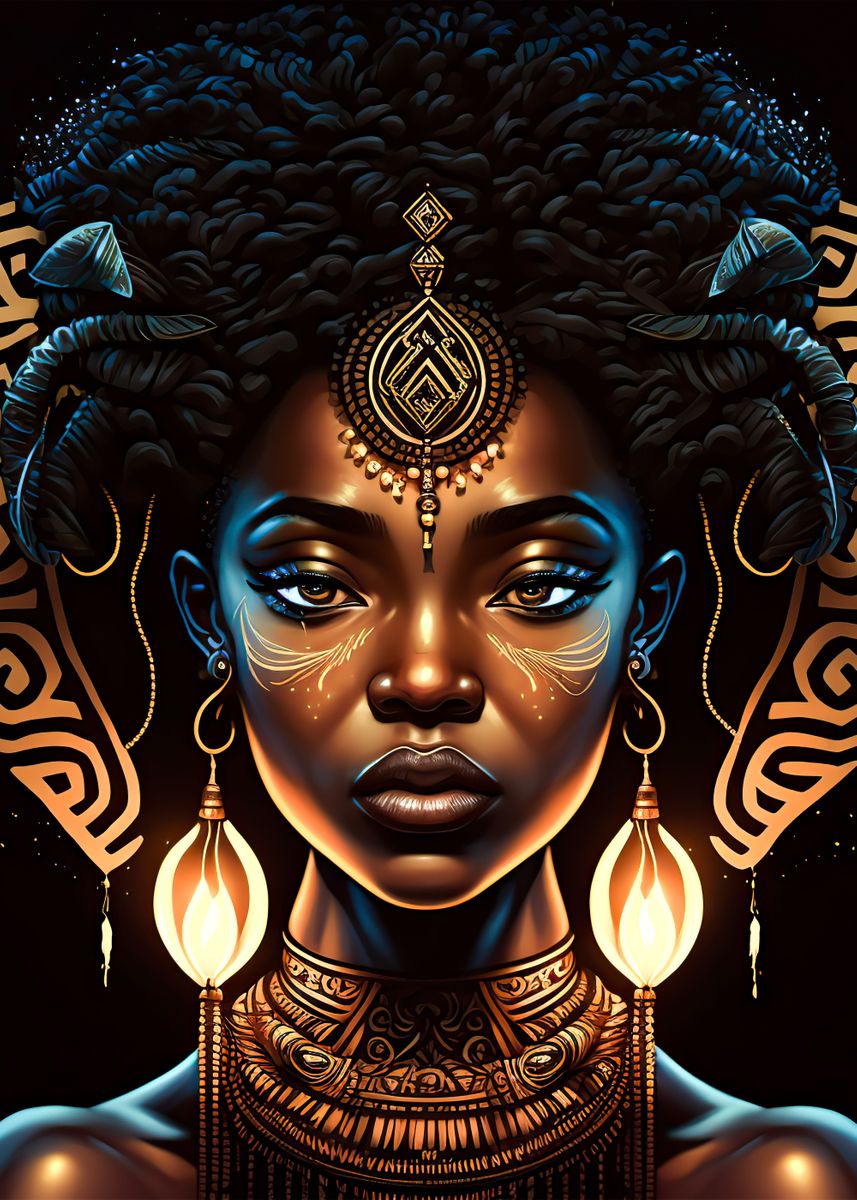 'African woman' Poster, picture, metal print, paint by DorthyToy | Displate