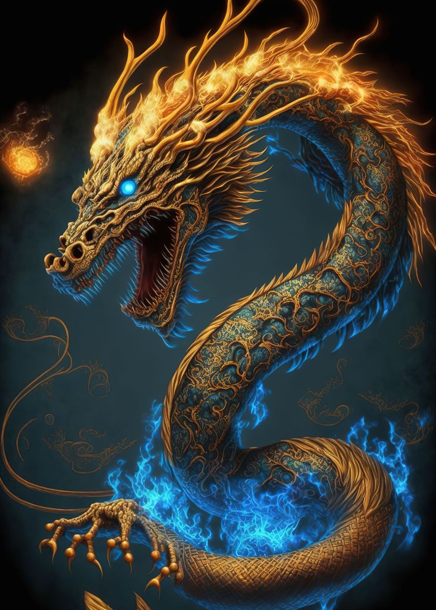 'japanese dragon' Poster, picture, metal print, paint by Daniaal ...