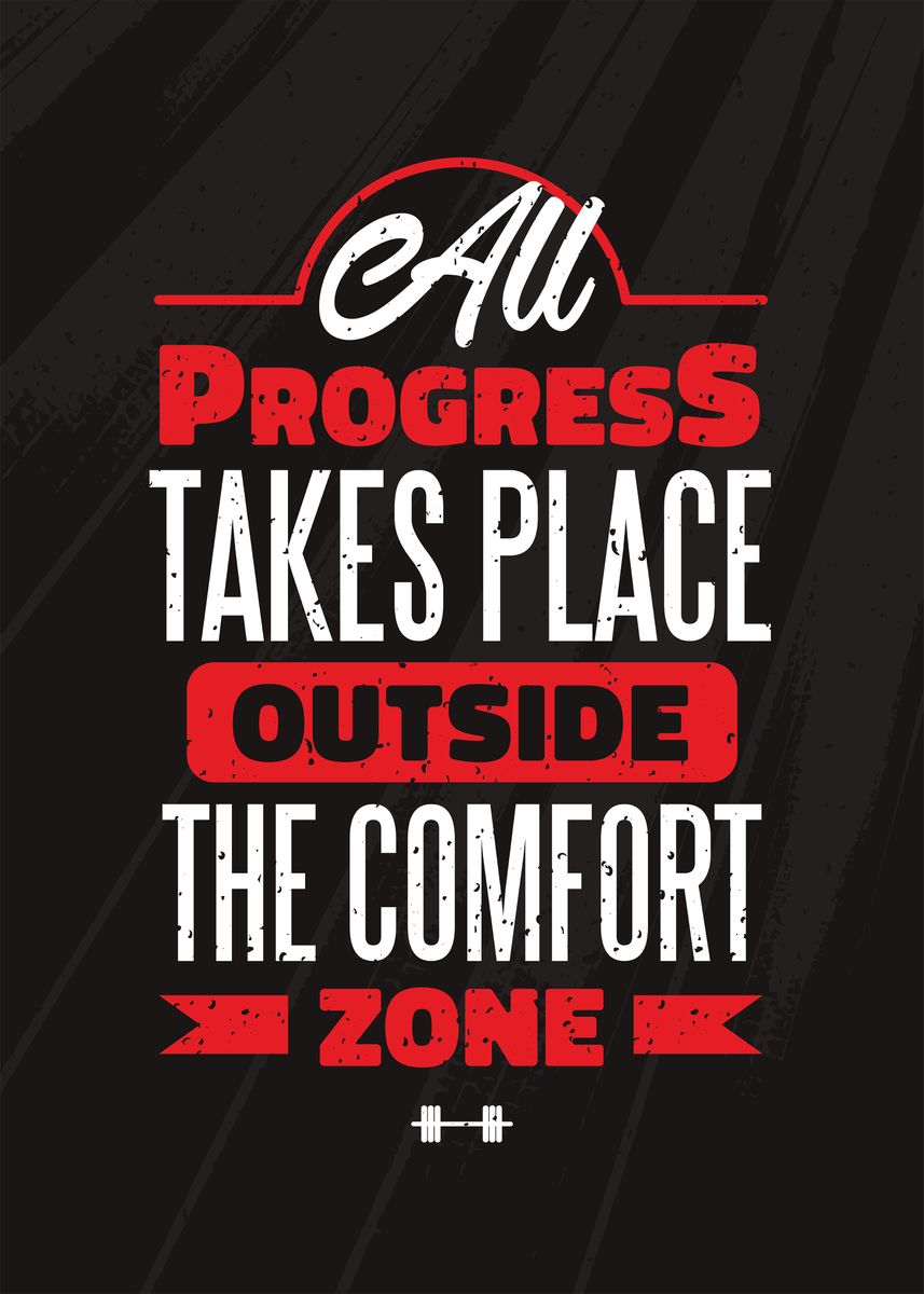 'Progress Quote' Poster, picture, metal print, paint by Cool Worker ...