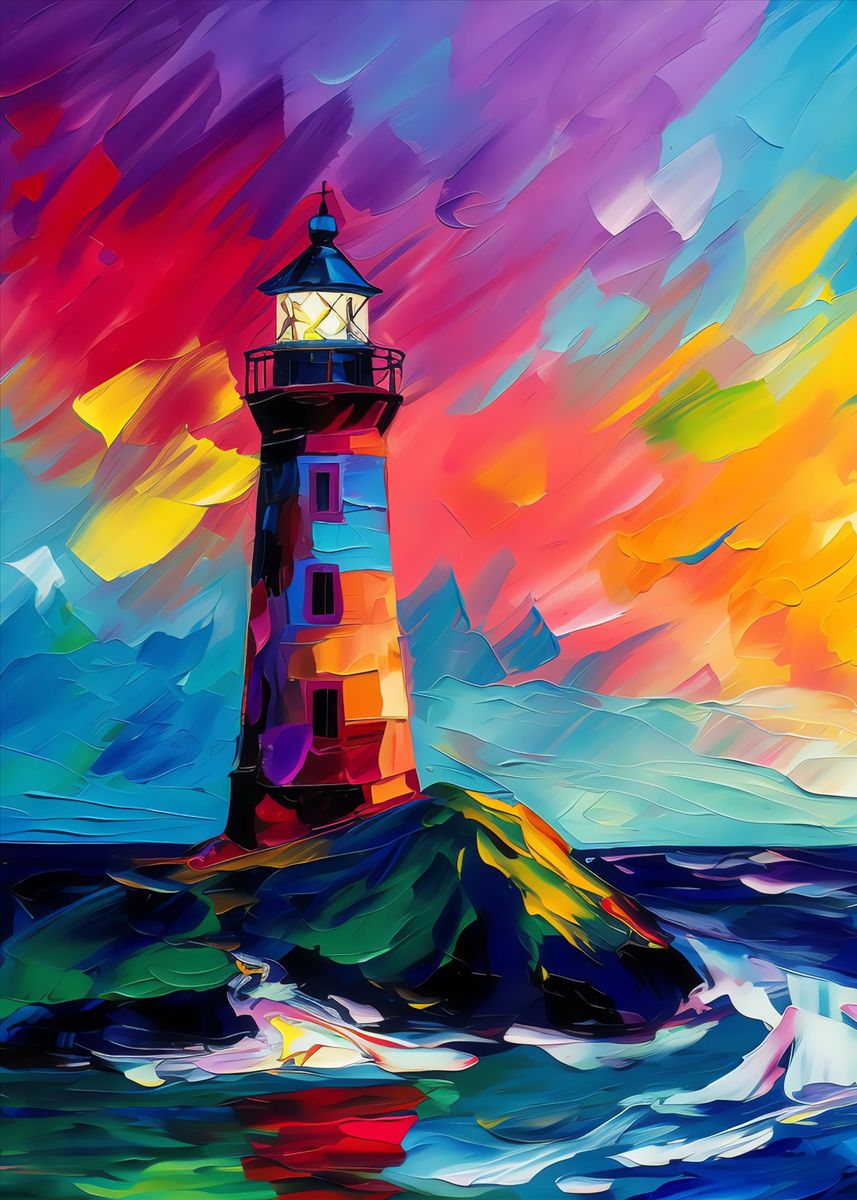 'Lighthouse Fantasy' Poster by Abu Abu | Displate