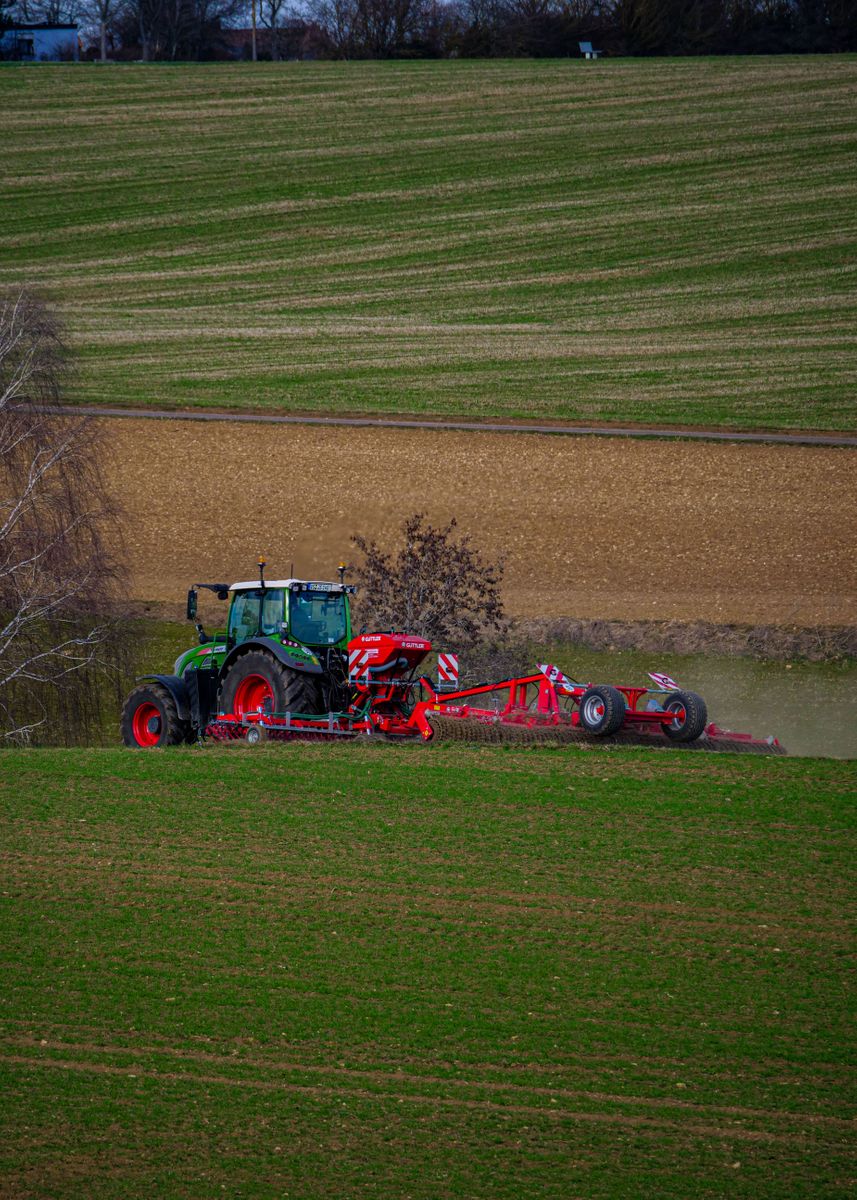 'Tractor over the hill' Poster, picture, metal print, paint by Eric ...