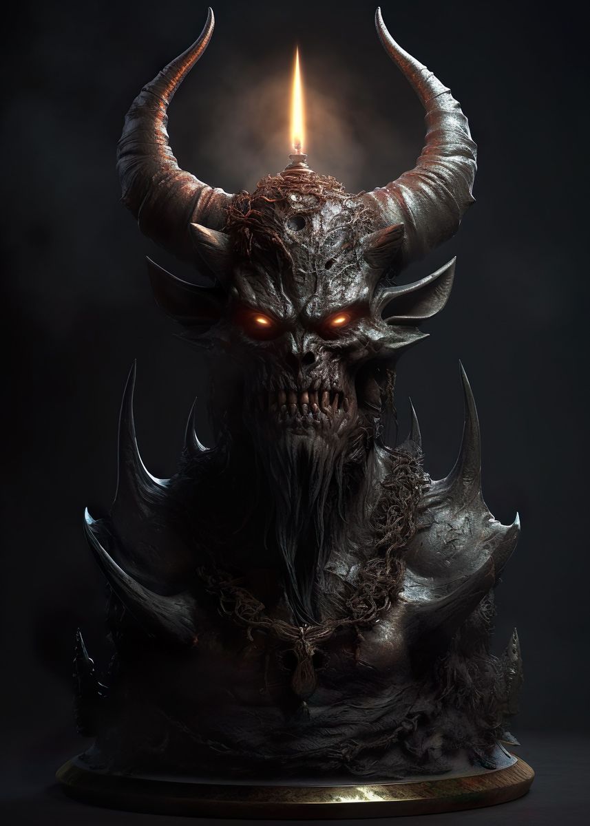 'Satanic Horror Candle' Poster, picture, metal print, paint by GLITCHED ...