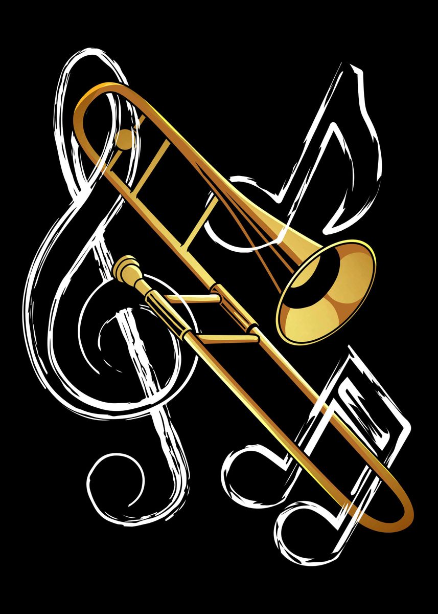 'Marching Band Trombone' Poster, picture, metal print, paint by ...