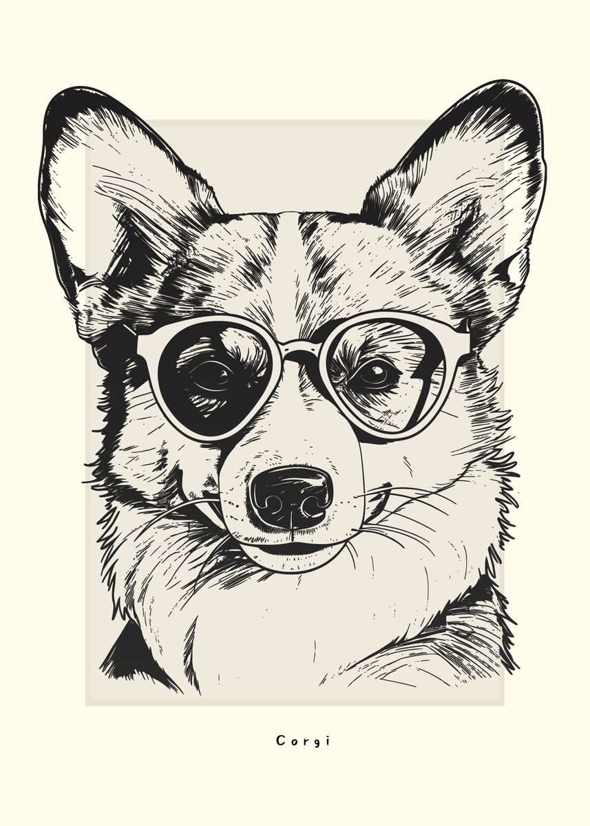 'Corgi IIlustration' Poster, picture, metal print, paint by Rafael Dxgn ...