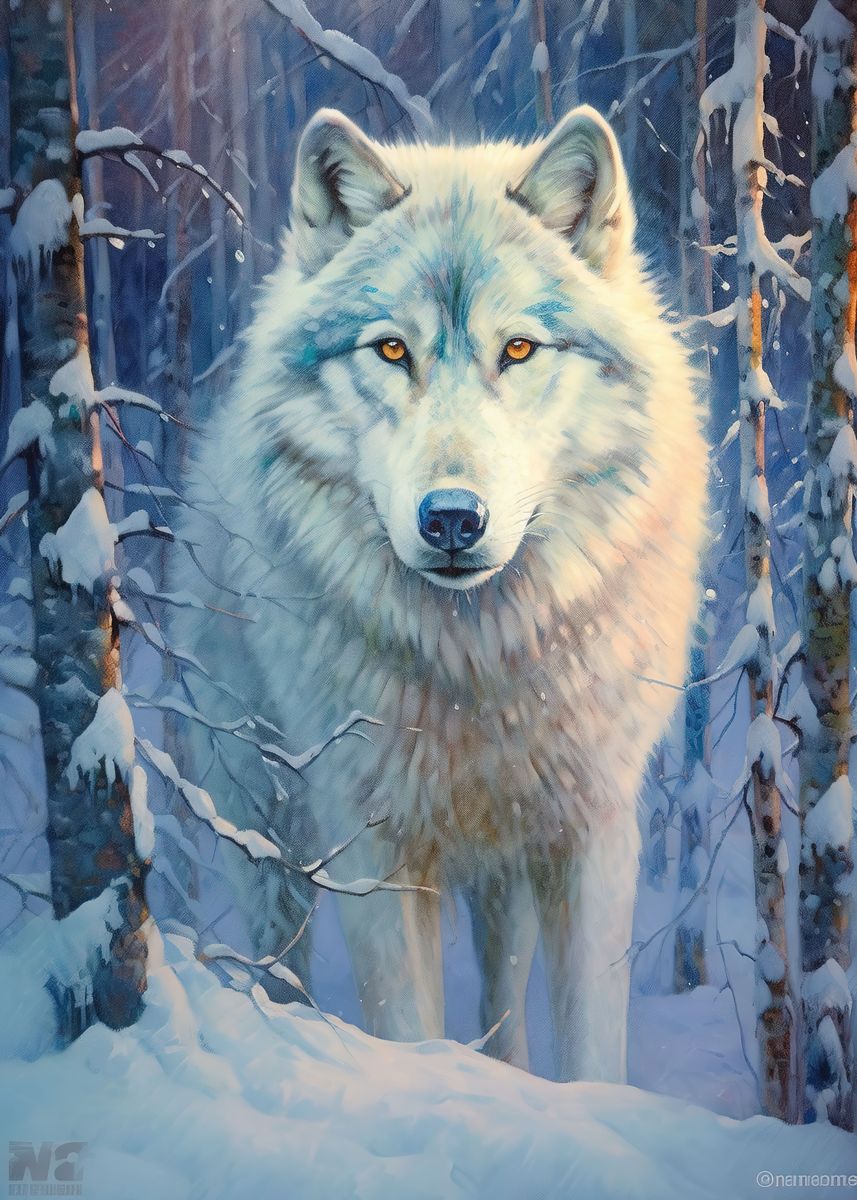 'White wolf' Poster, picture, metal print, paint by Powerful Words ...
