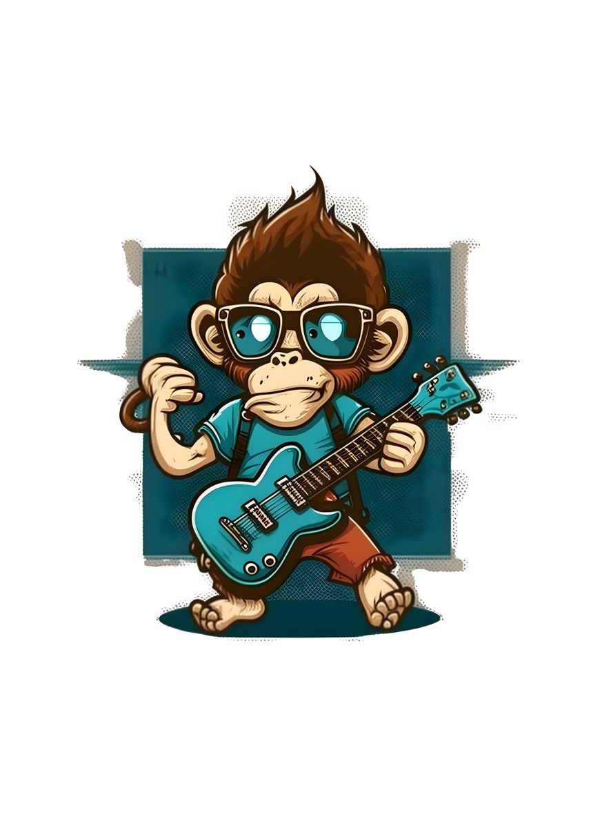 'Rocking Monkey' Poster, picture, metal print, paint by ...