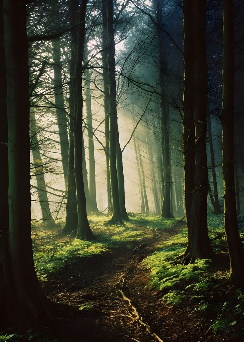 'Forest' Poster, picture, metal print, paint by Khloi Marinoy | Displate