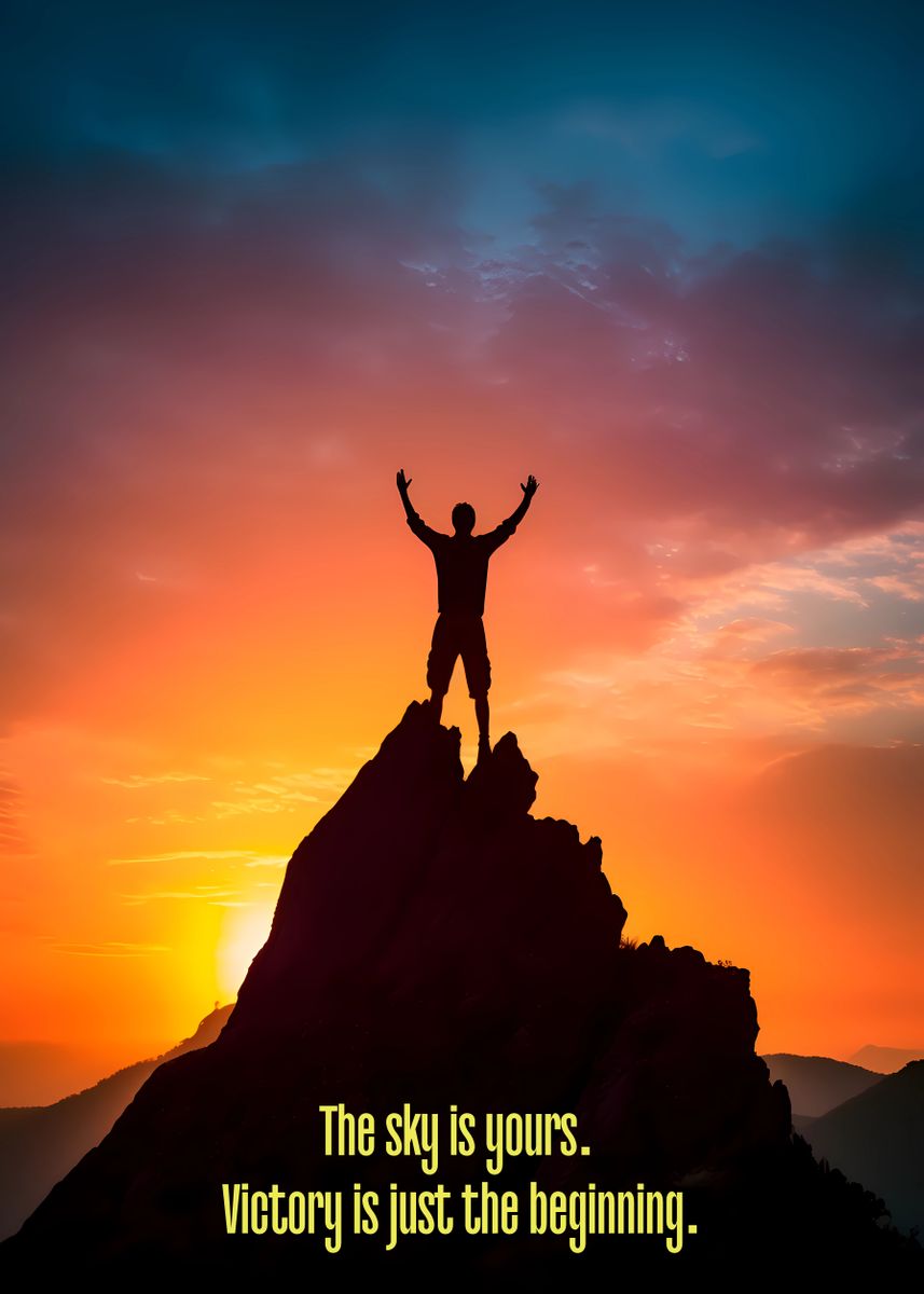 'Conquer the Heights' Poster, picture, metal print, paint by AI and ME ...