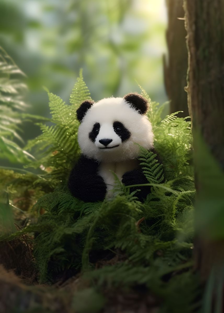 'Adorable Cute Little Panda' Poster, picture, metal print, paint by ...