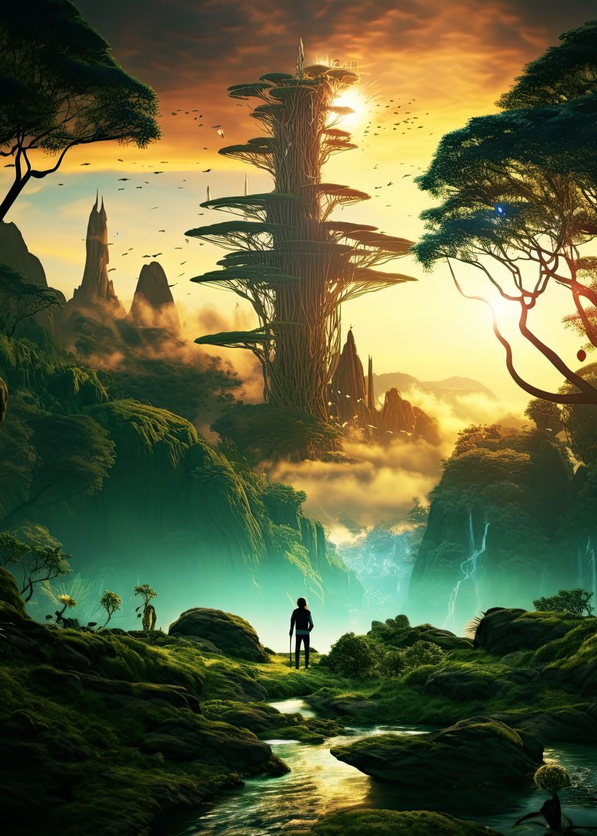 'awesome landscape' Poster, picture, metal print, paint by TsabitQeis ...