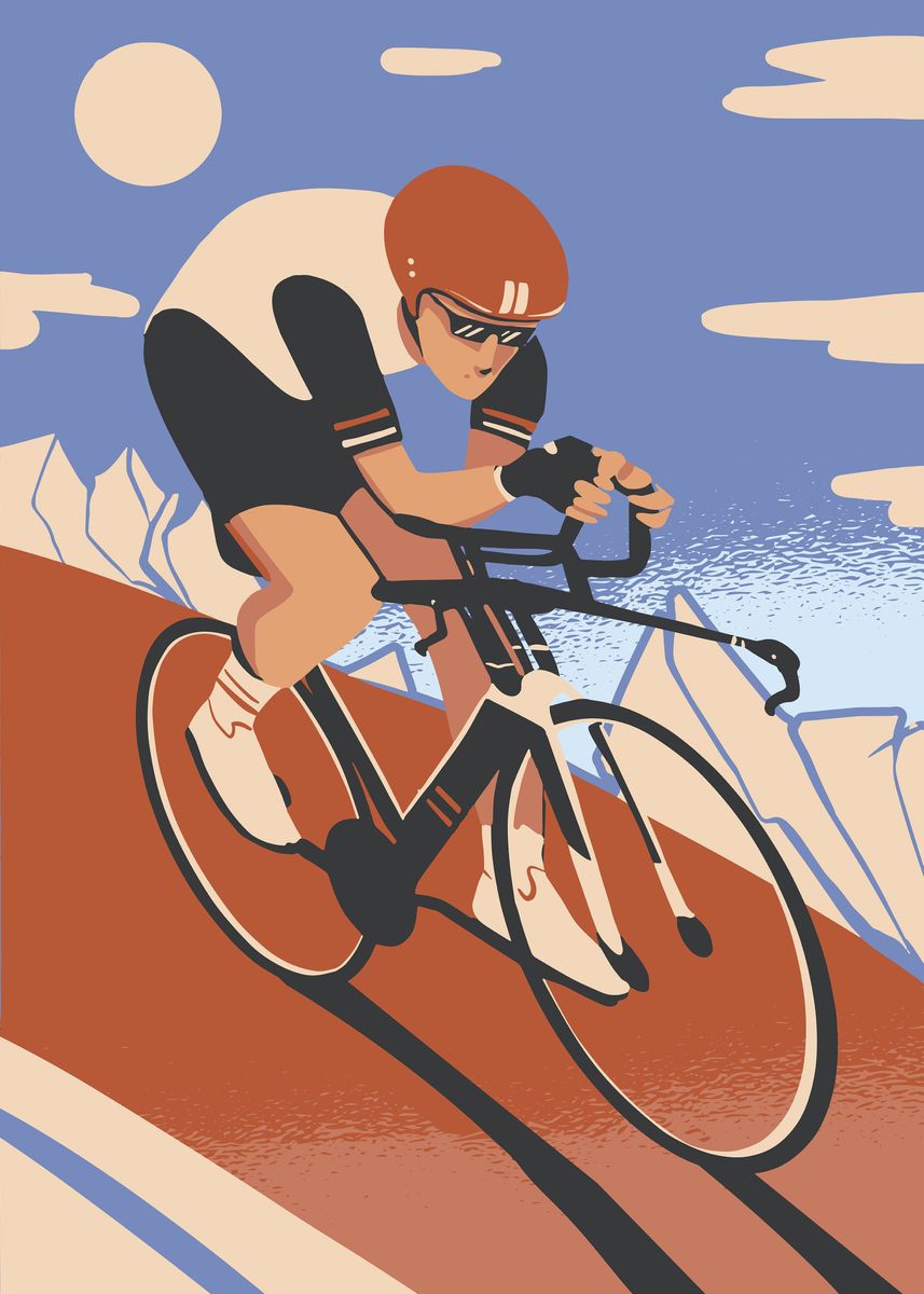 'Cyclist Race' Poster by Cool Worker | Displate