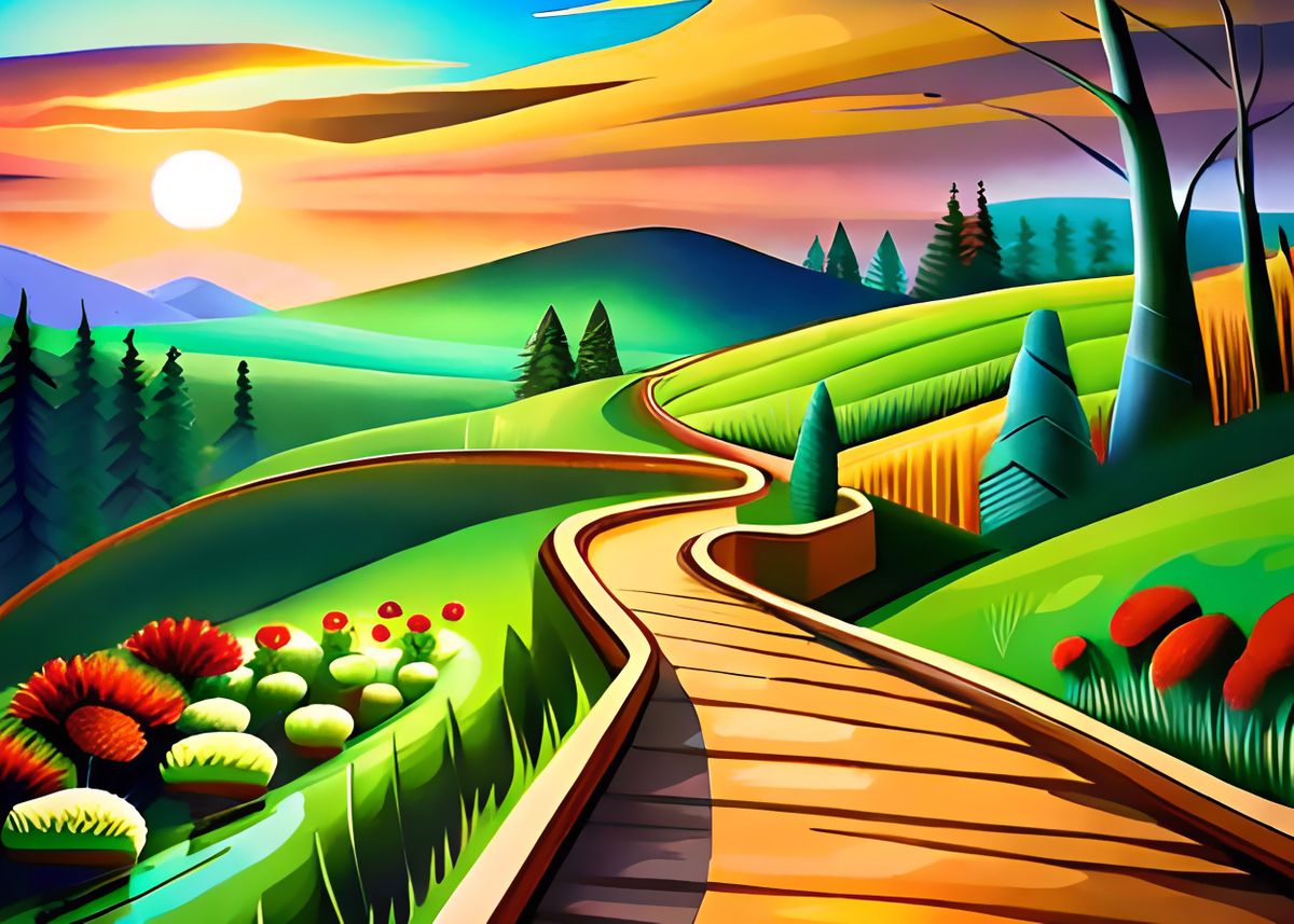 'Painted Path To Heaven' Poster by Rozi Art | Displate