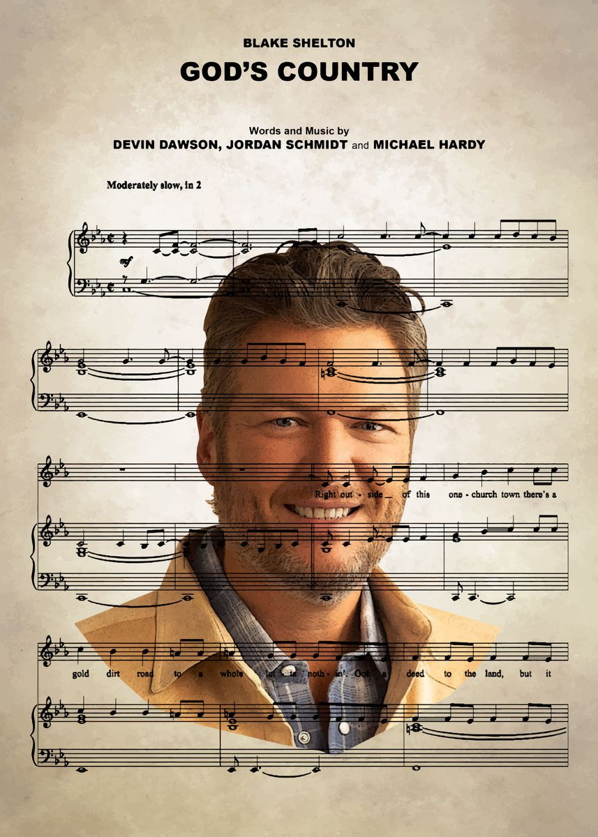 'Blake Shelton' Poster, picture, metal print, paint by Bo Kev | Displate