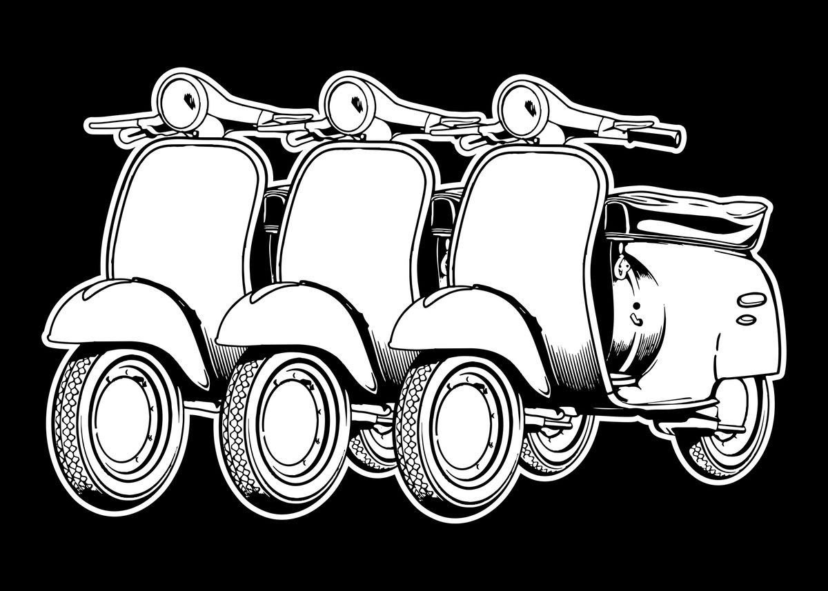 'Scooter Bike Triple' Poster by BobbyBubble | Displate