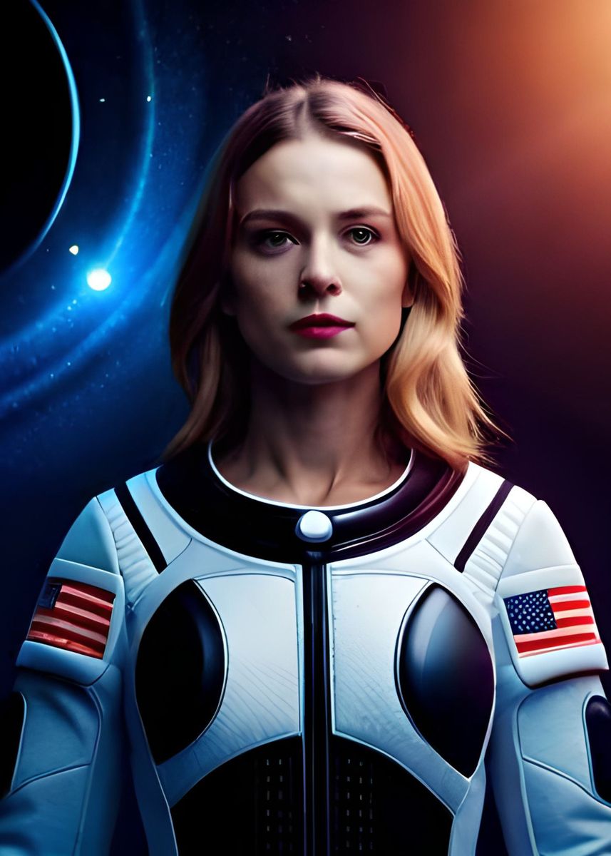 'Beautiful Girl Space Suit' Poster, picture, metal print, paint by Rozi ...