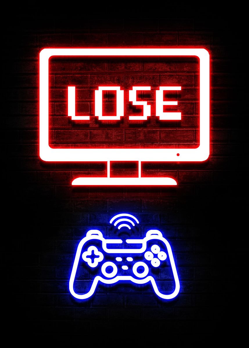 'Play and LCD Lose' Poster, picture, metal print, paint by Black Four ...