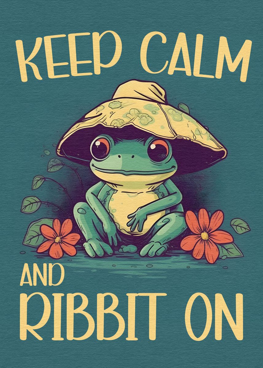 'Funny Frog Goblincore' Poster, picture, metal print, paint by Mircea ...