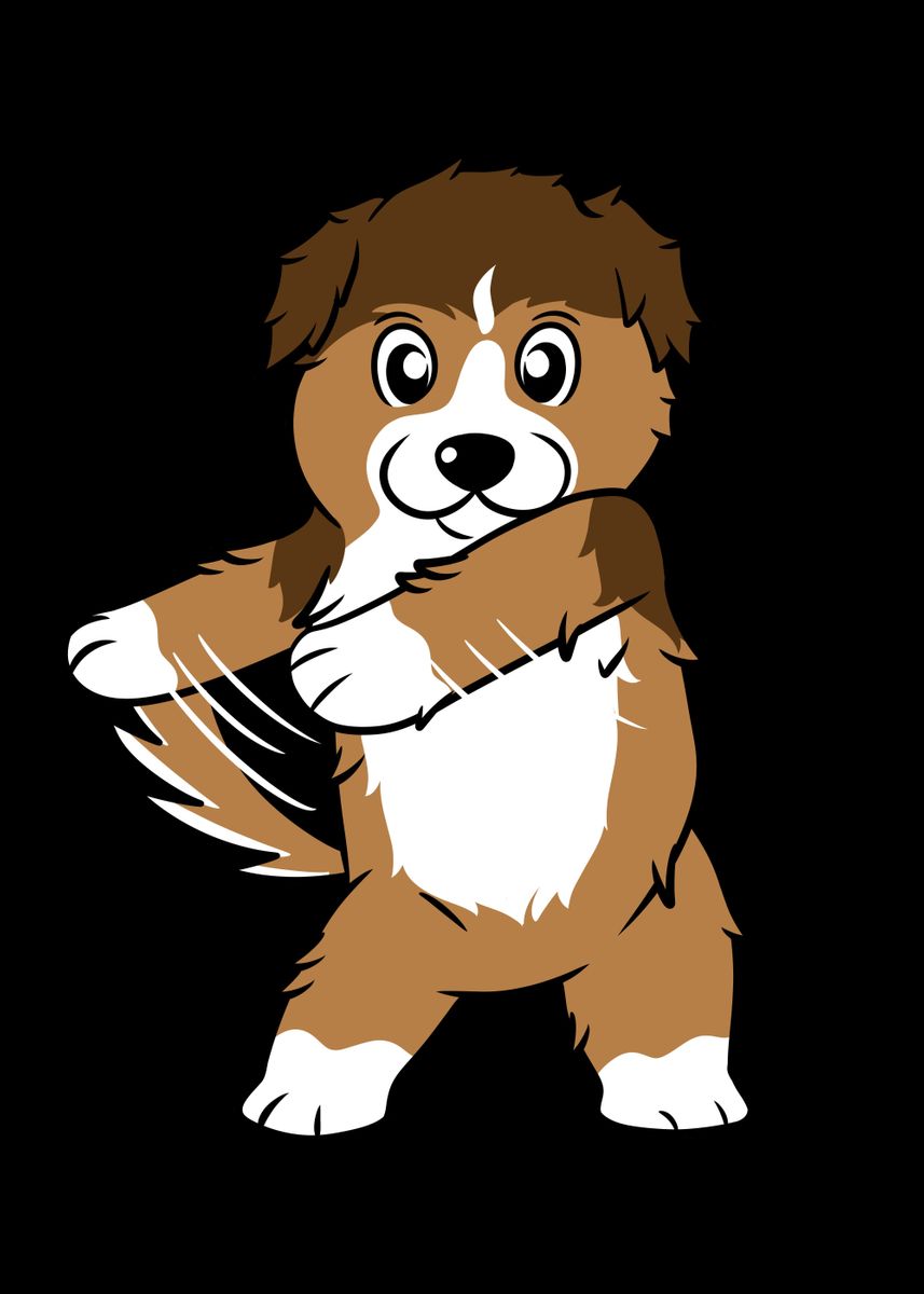 'Sheltie Dog Flossing' Poster, picture, metal print, paint by PetPrints ...