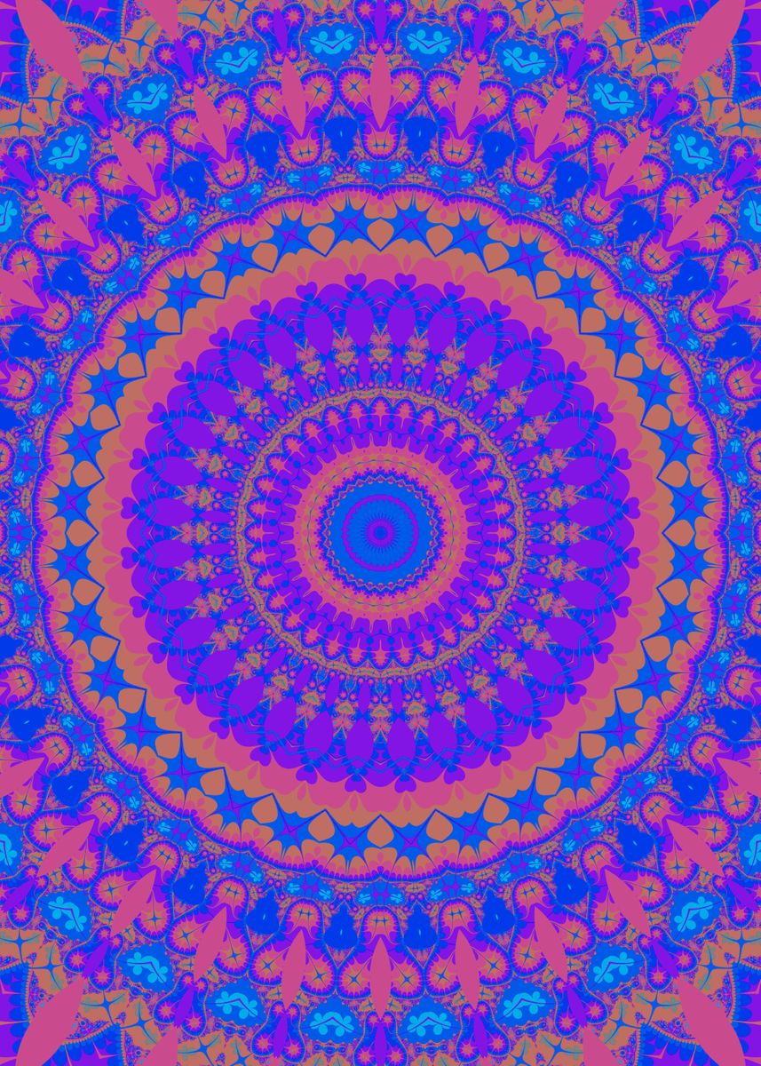 'Funky Jewel Tone Mandala' Poster, picture, metal print, paint by ...