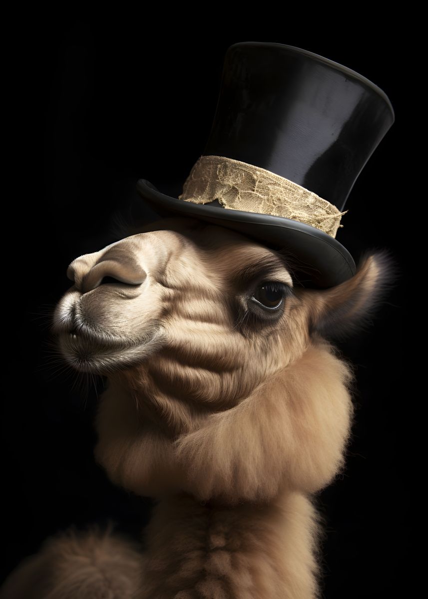 'Camel with top Hat' Poster, picture, metal print, paint by Makadur ...