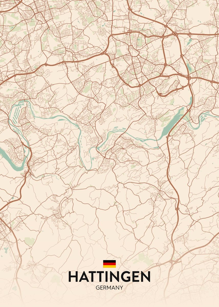 'Hattingen DE' Poster, picture, metal print, paint by IMR Designs ...