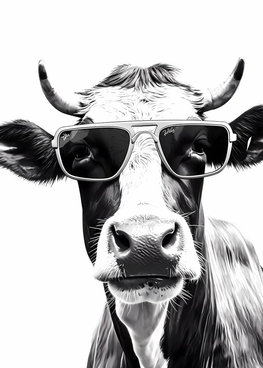 'Cow Cool' Poster by DecoyDesign | Displate