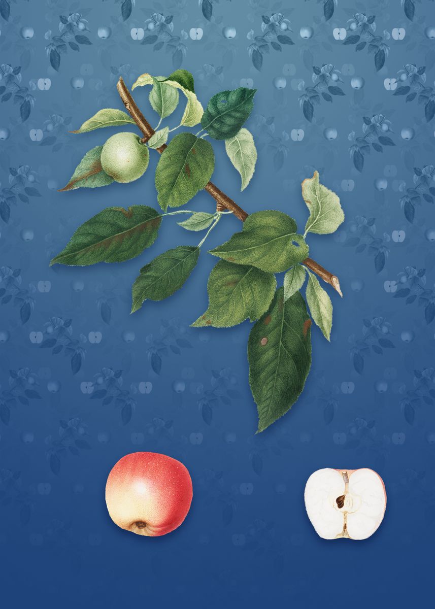 'Apple on Bahama Blue' Poster, picture, metal print, paint by Holy Rock ...