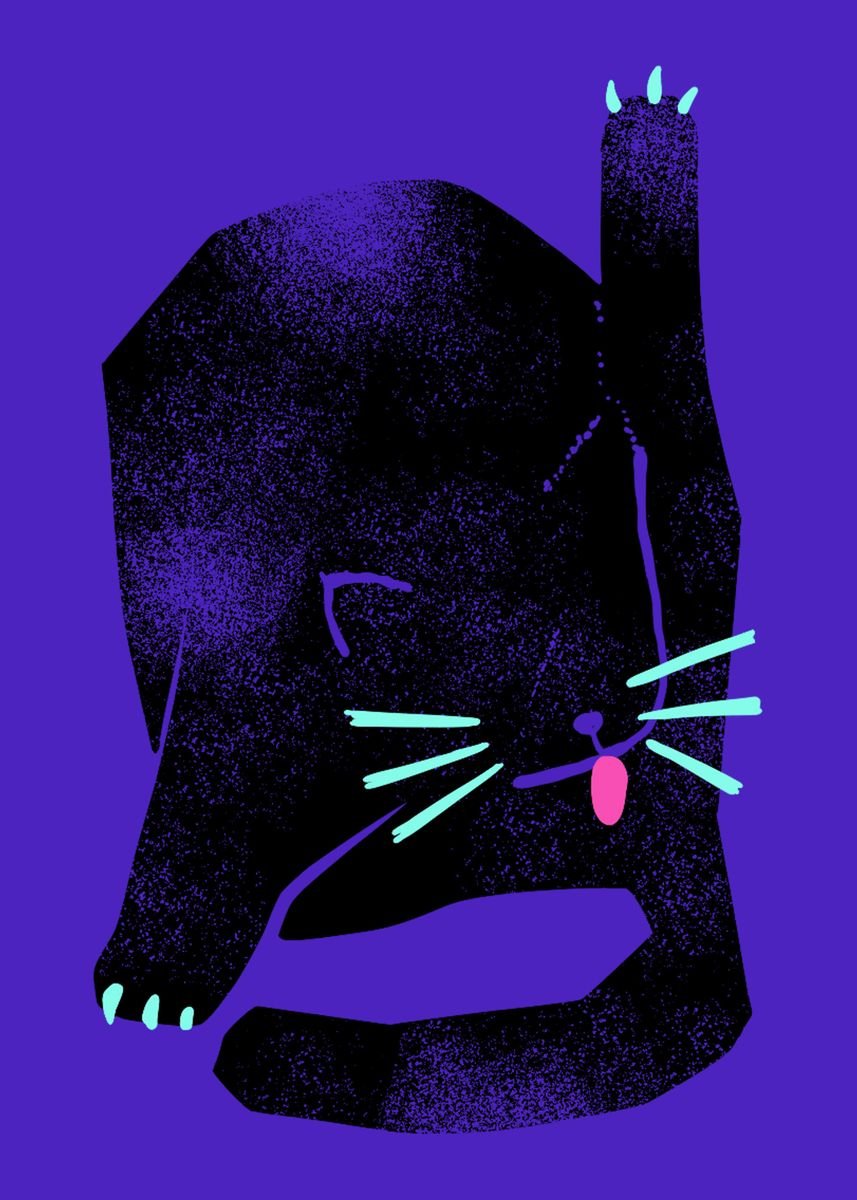 'lazy cat' Poster, picture, metal print, paint by masn | Displate