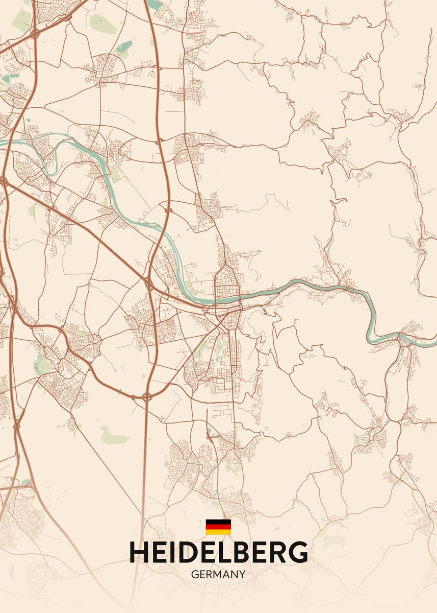 'Heidelberg DE' Poster, picture, metal print, paint by IMR Designs ...