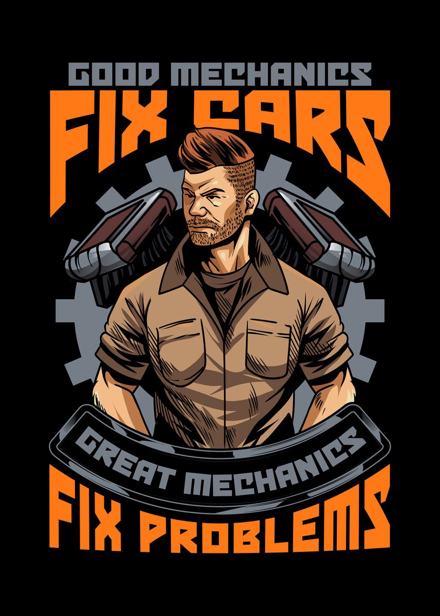 'Car Mechanic Dad' Poster, picture, metal print, paint by Betsytiptoe ...