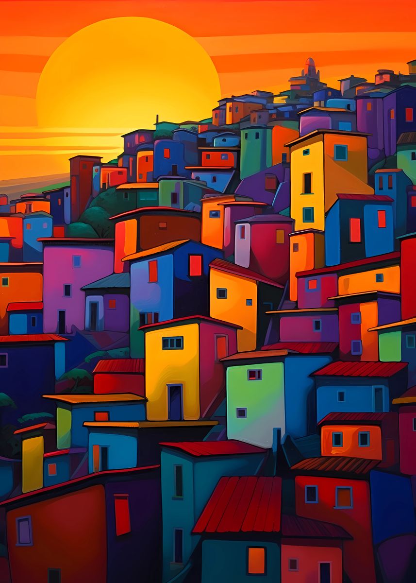 'Brazilian Favela ' Poster by AI and ME | Displate