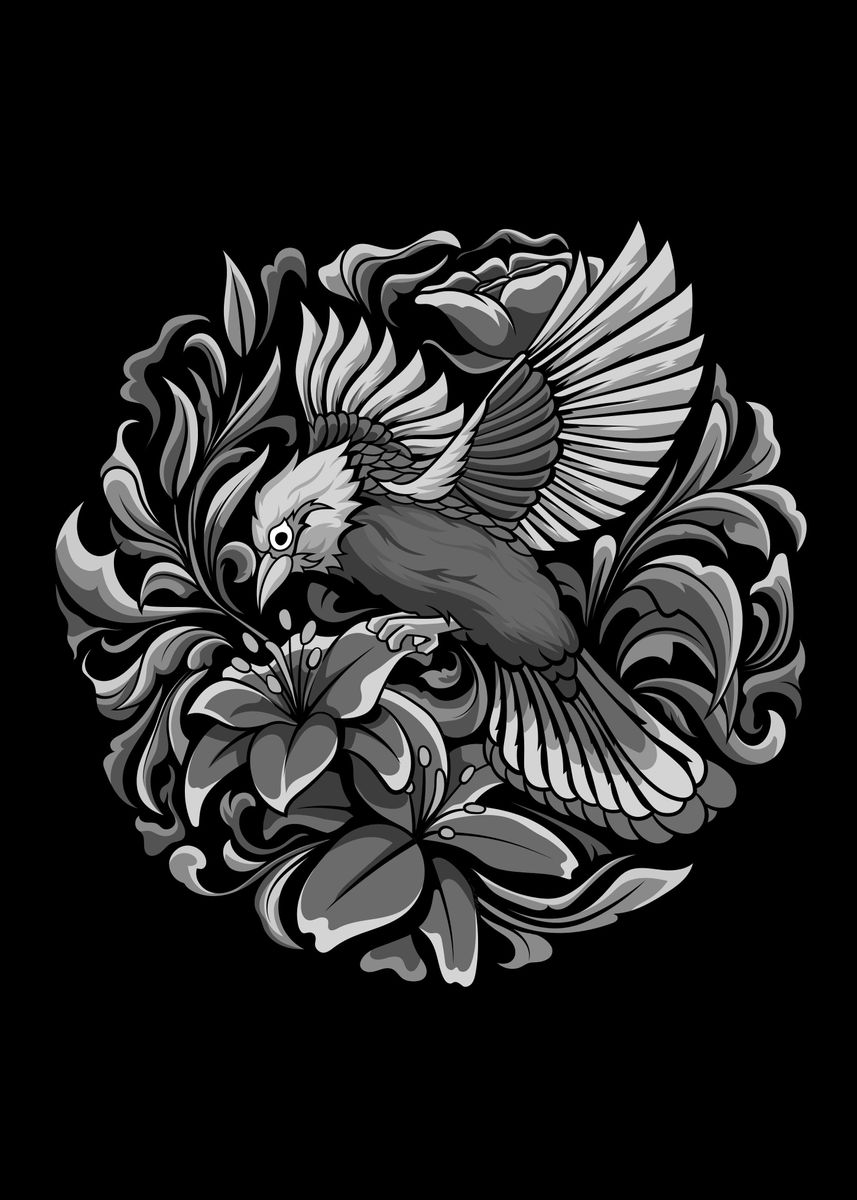 'Bird' Poster, picture, metal print, paint by Dede wiradinata | Displate