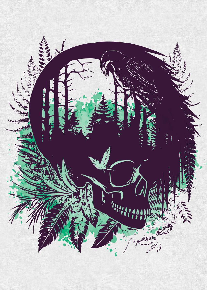 'Psychedelic Forest Punk' Poster, picture, metal print, paint by Ilya ...