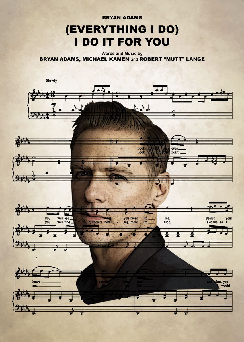 'Bryan Adams' Poster, picture, metal print, paint by Bo Kev | Displate