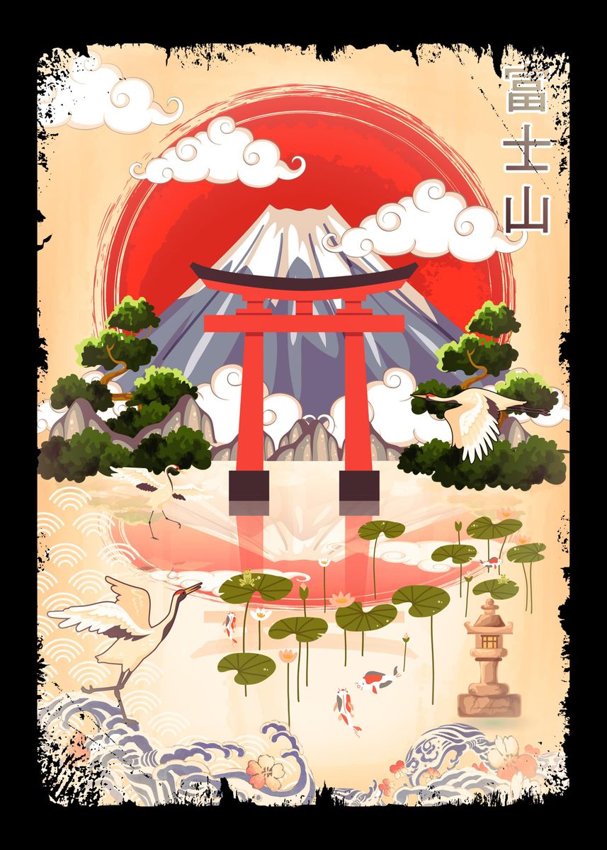 'Torii Traditional' Poster, picture, metal print, paint by ...