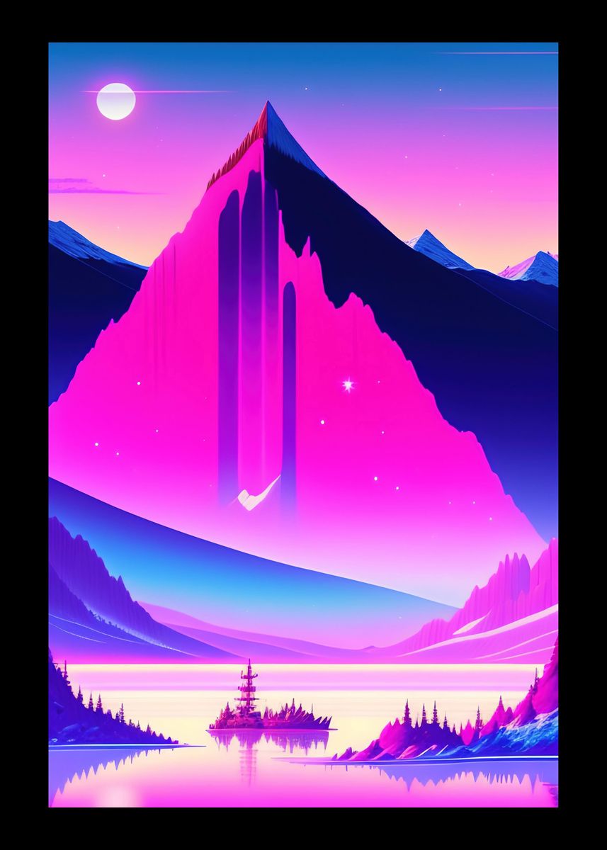 'Large Purple Mountains' Poster, picture, metal print, paint by ...