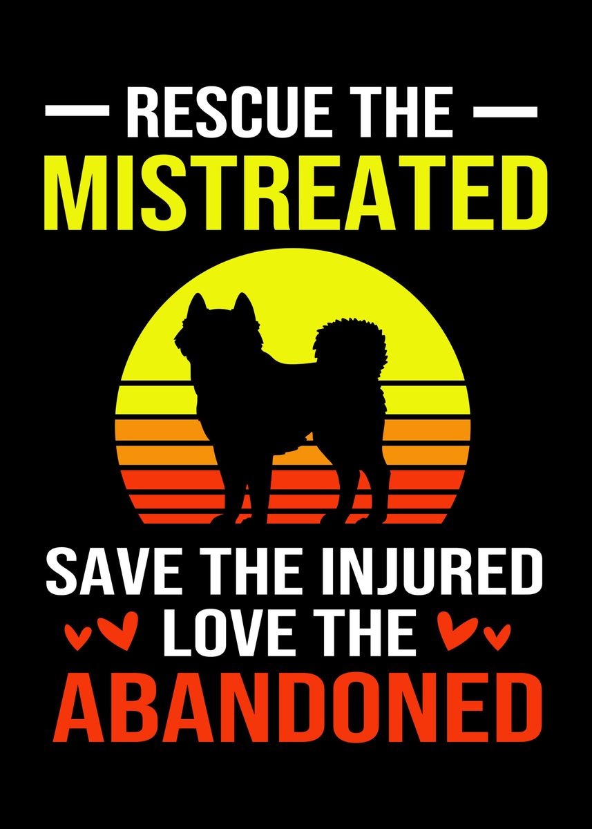 'Dog Rescue Adoption' Poster, picture, metal print, paint by FunnyGifts ...