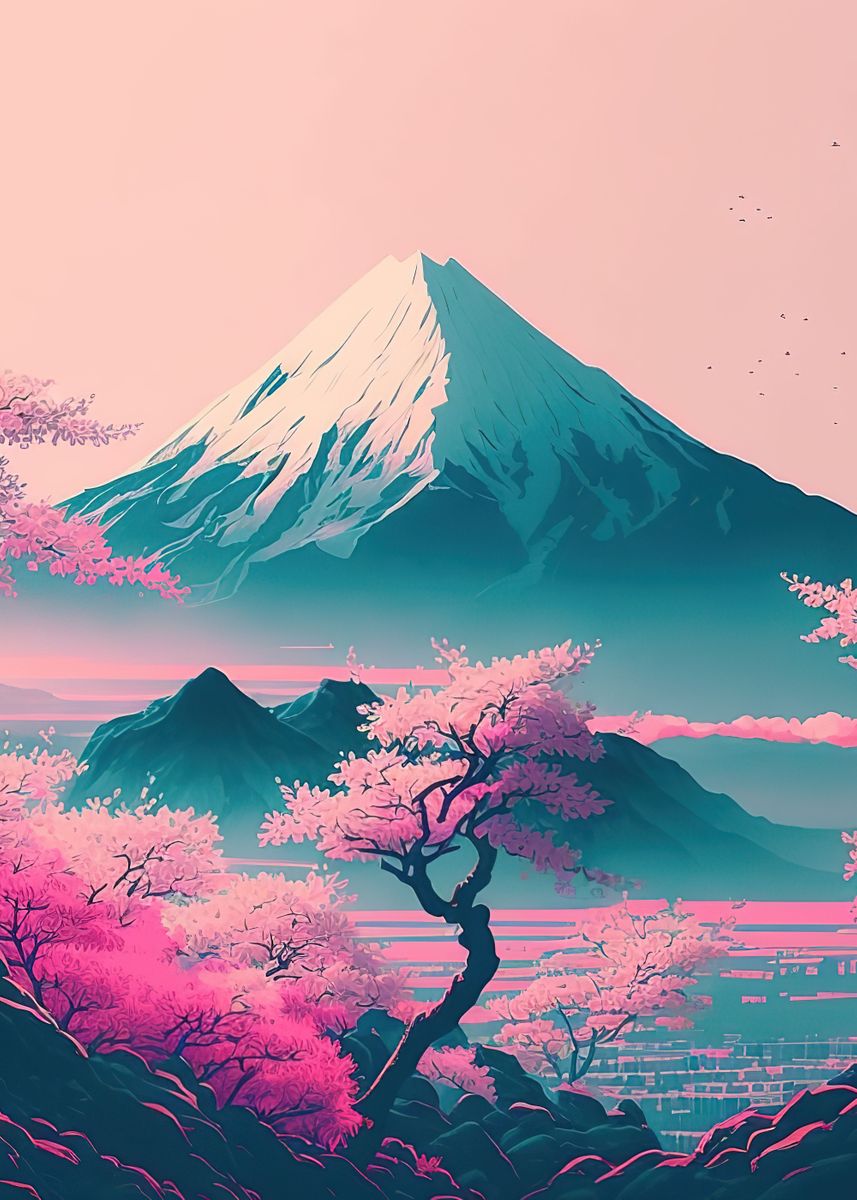 'japan landscape ' Poster by MAD SPACE | Displate