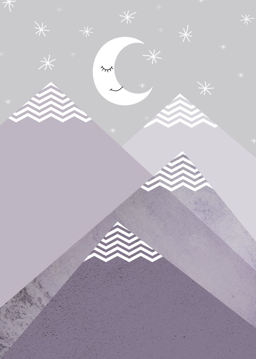 'Scandi Mountains' Poster, picture, metal print, paint by Urban ...