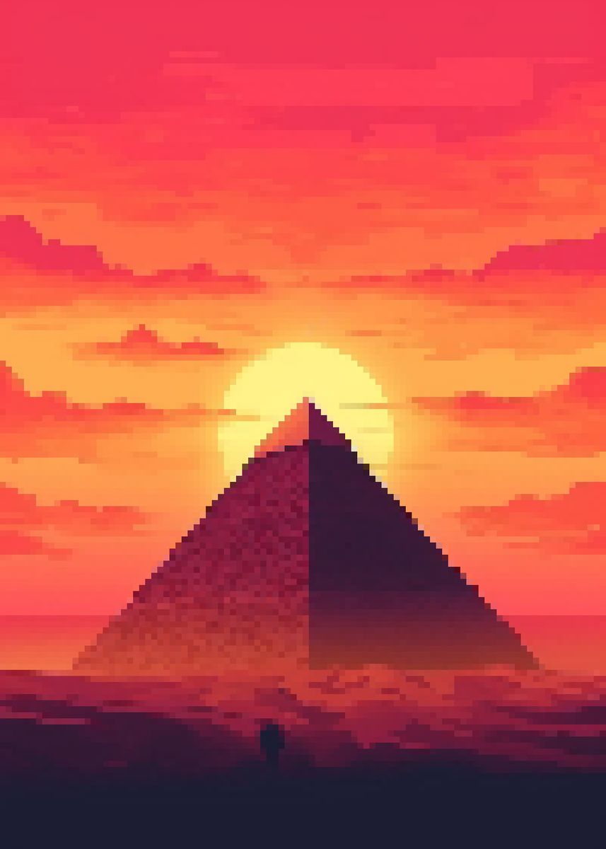 'Great pyramid pixel art' Poster, picture, metal print, paint by ...